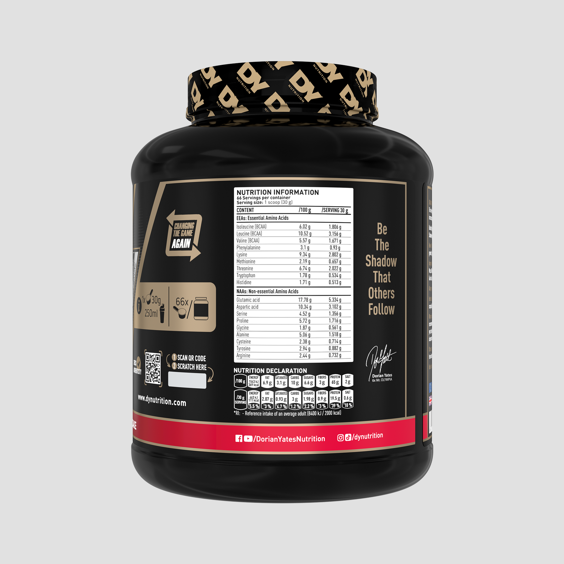 Dorian Yates ShadoWhey 100% Pure Whey Protein, Strawberry - 2000g ...